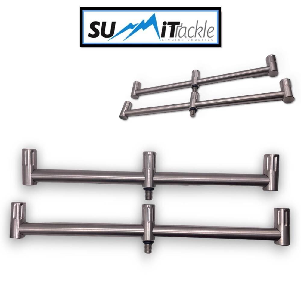 Summit Tackle 3 Rod fixed buzz bars stainless steel 11 + 12 INCH carp ...