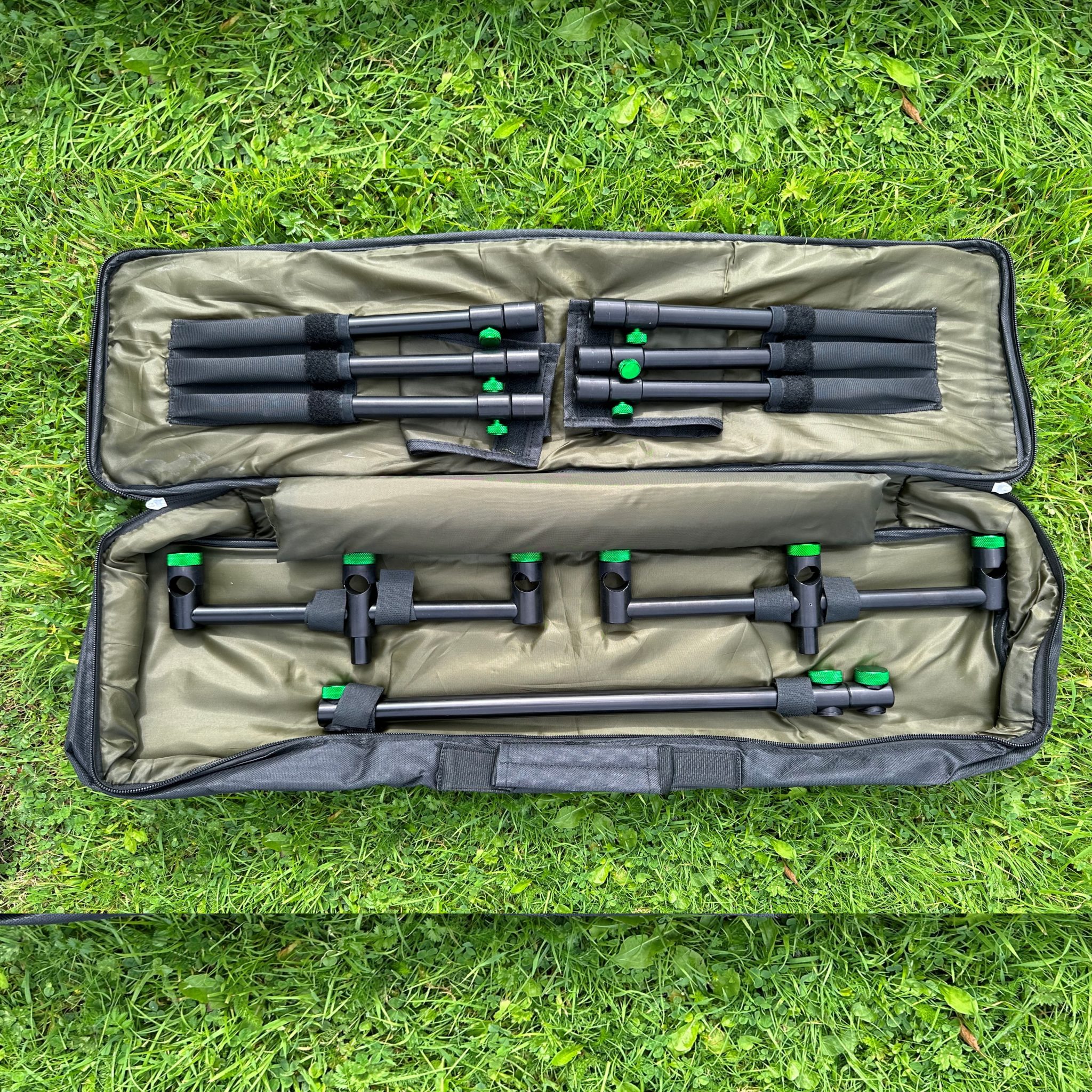 LFS Black GRAND Aluminium Rod Pod GREEN Screws Fully Adjustable Carp ...