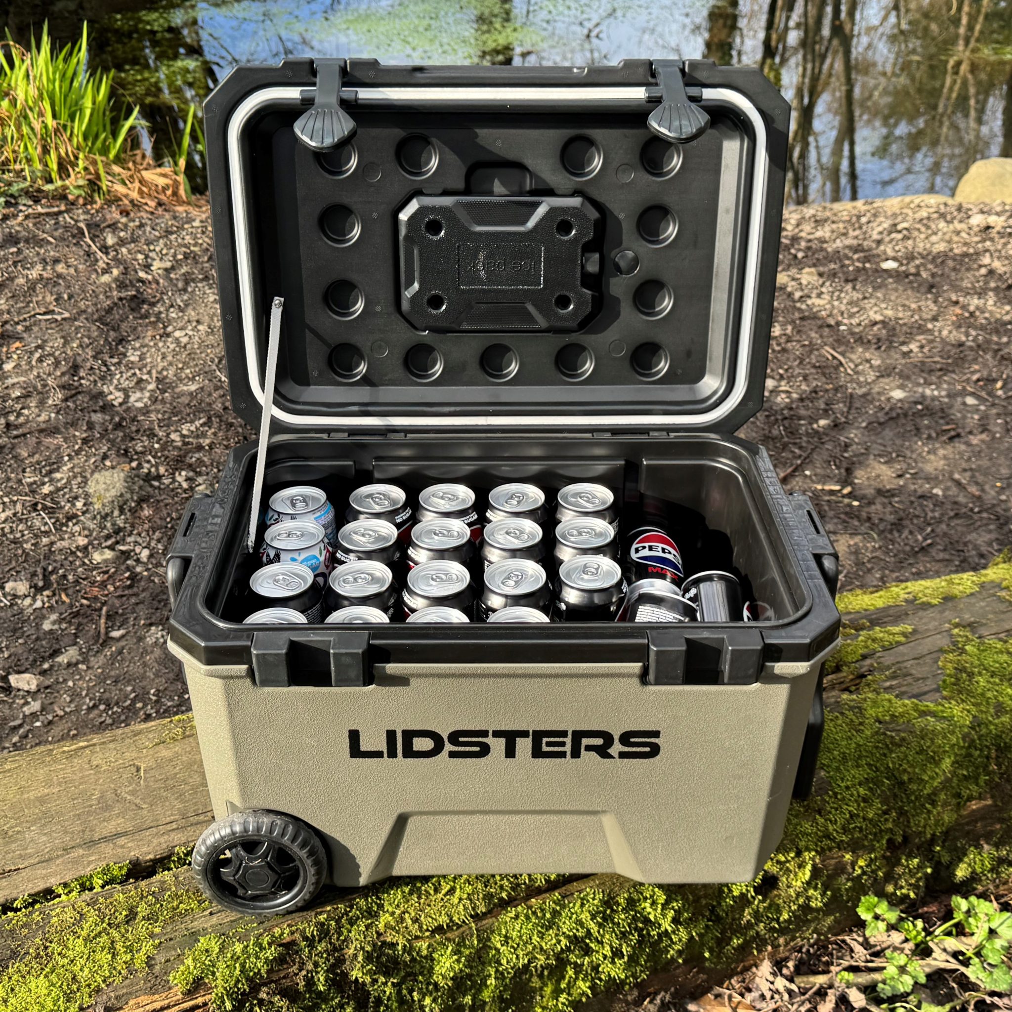 Lidsters Fishing Deluxe Cooler Wheeled Ice Box 36L Fits 53 Cans Carp ...
